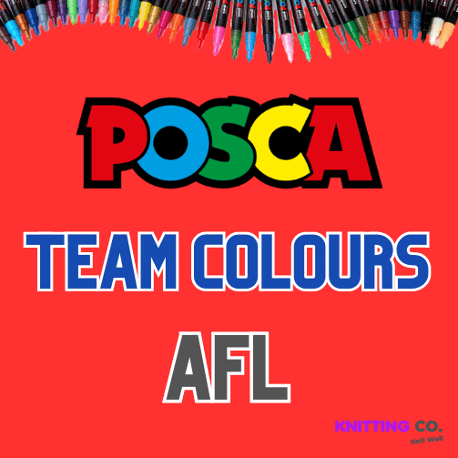 Uni Posca "Team Colours" Paint Marker Pens - AFL Footy Teams | KNITTING CO.