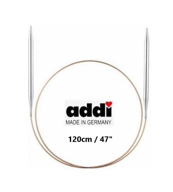 Addi White Brass Circular Knitting Needles - 120cm | Knitting Co.